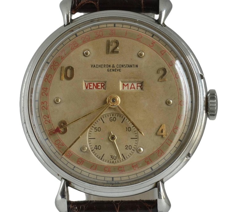 Vacheron Constantin Historiques Triple Calendar 4241 Steel Gren Ivory ...