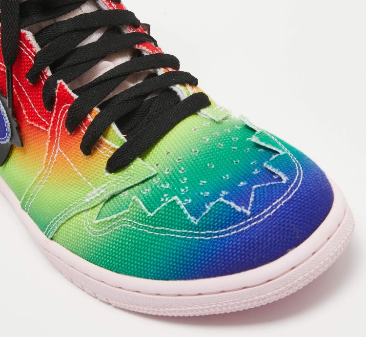 Air Jordans Multicolor Canvas Jordan 1 Retro High Balvin Sneakers Size ...