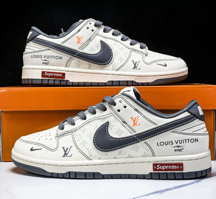Nike Dunk Low Double Hook And Three Party Collaboration Concrete ...