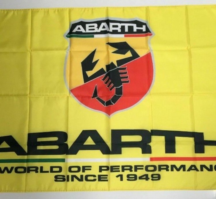 Abarth Banner Flag - Car Scorpion Fiat Spider Racing Mechanic Workshop ...