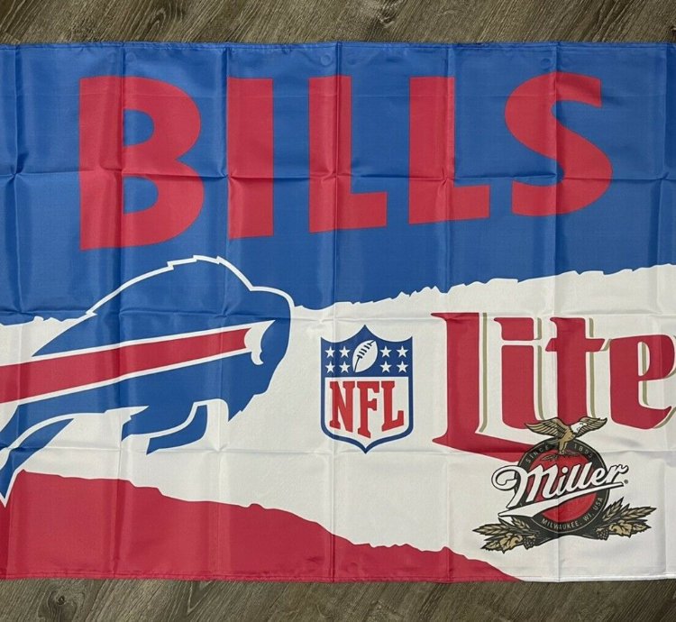 Buffalo Bills Miller Lite Flag 3x5 Ft Sports Banner Man-cave Garage Bar ...